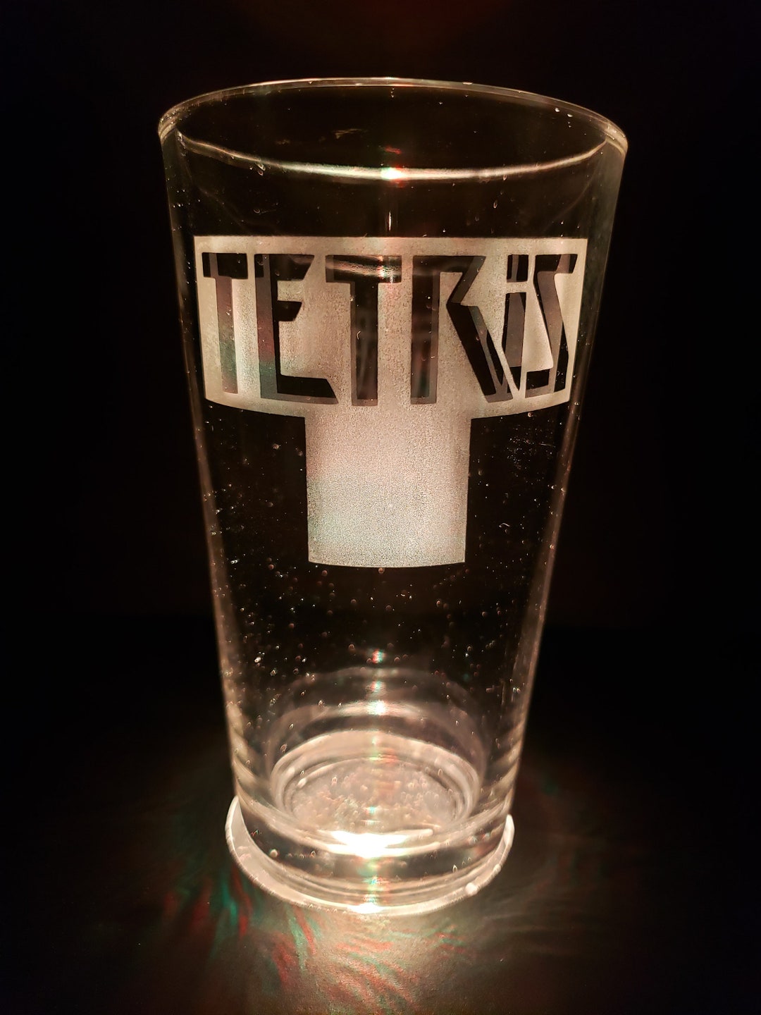 Tetris 16 Oz. Etched Glass - Etsy