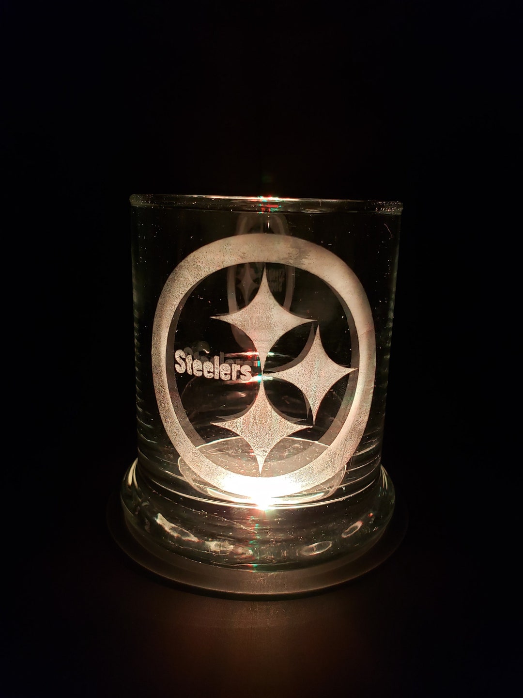 Pittsburgh Steelers 12 Oz. Etched Sports Rocks Glass - Etsy