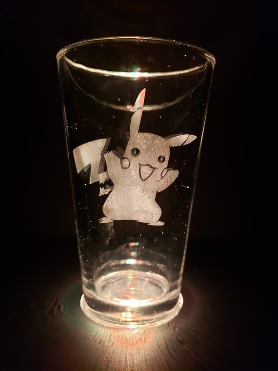 Pikachu Pokemon 16 Oz. Etched Glass. - Etsy
