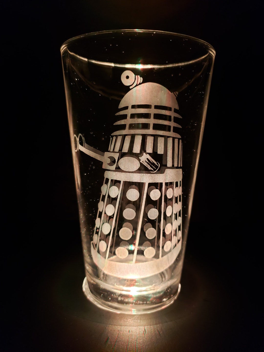 Doctor Who Dalek 16 Oz. Etched Glass - Etsy
