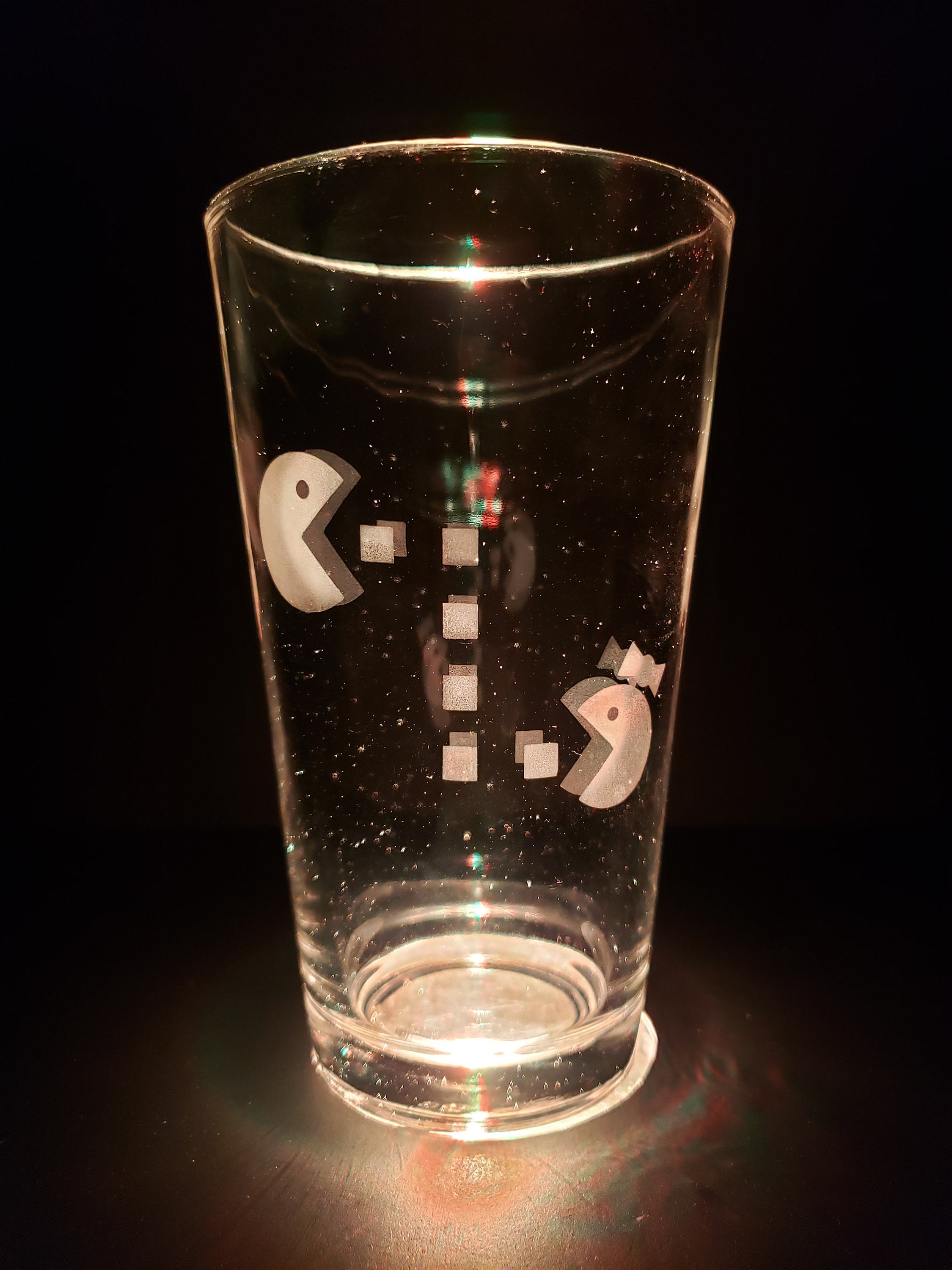 Pacman Pac Man MS Pacman Chomp Arcade Game 16 Oz. Etched Glass - Etsy