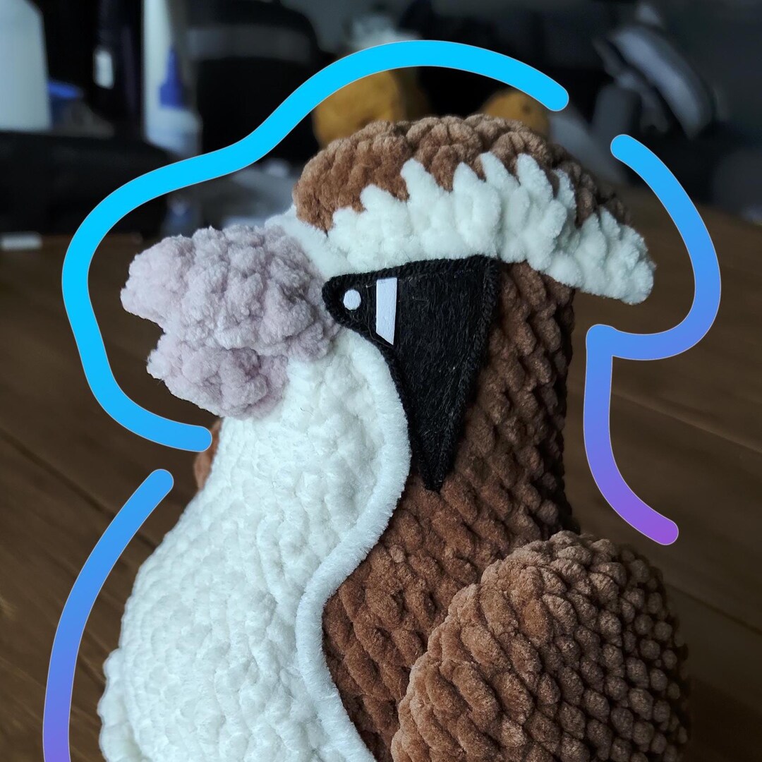 Pokemon Pidgey Crochet Plush, Amigurumi, Handmade, Chenille Yarn - Etsy