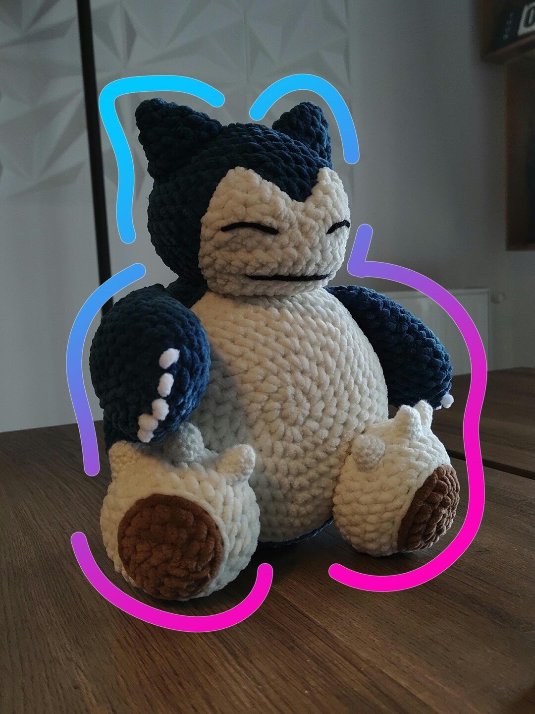 Pokemon Snorlax Crochet Plush, Handmade, Chenille Yarn - Etsy