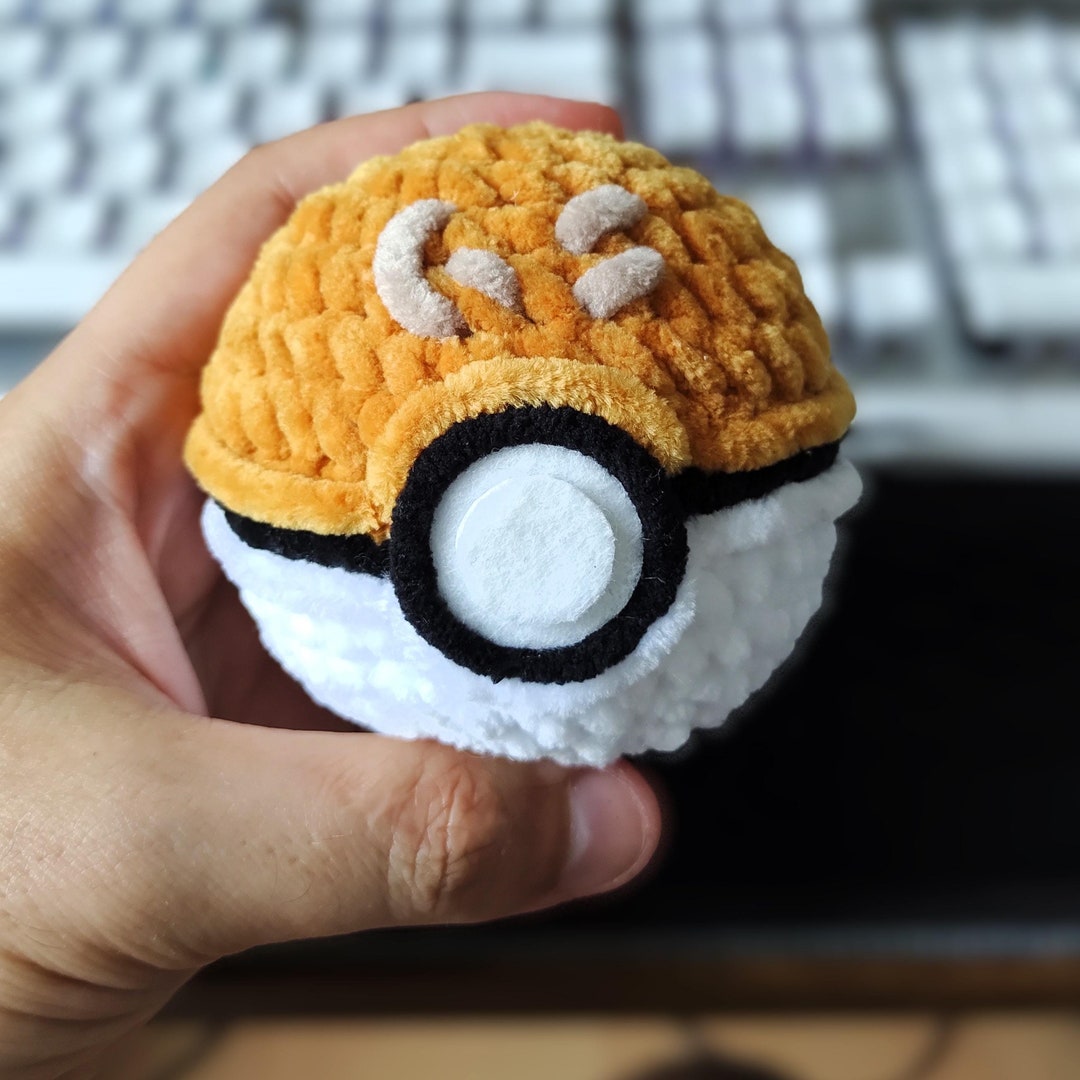 Pokemon Pokeball Gsball Crochet Plush, Amigurumi, Chenille Yarn - Etsy