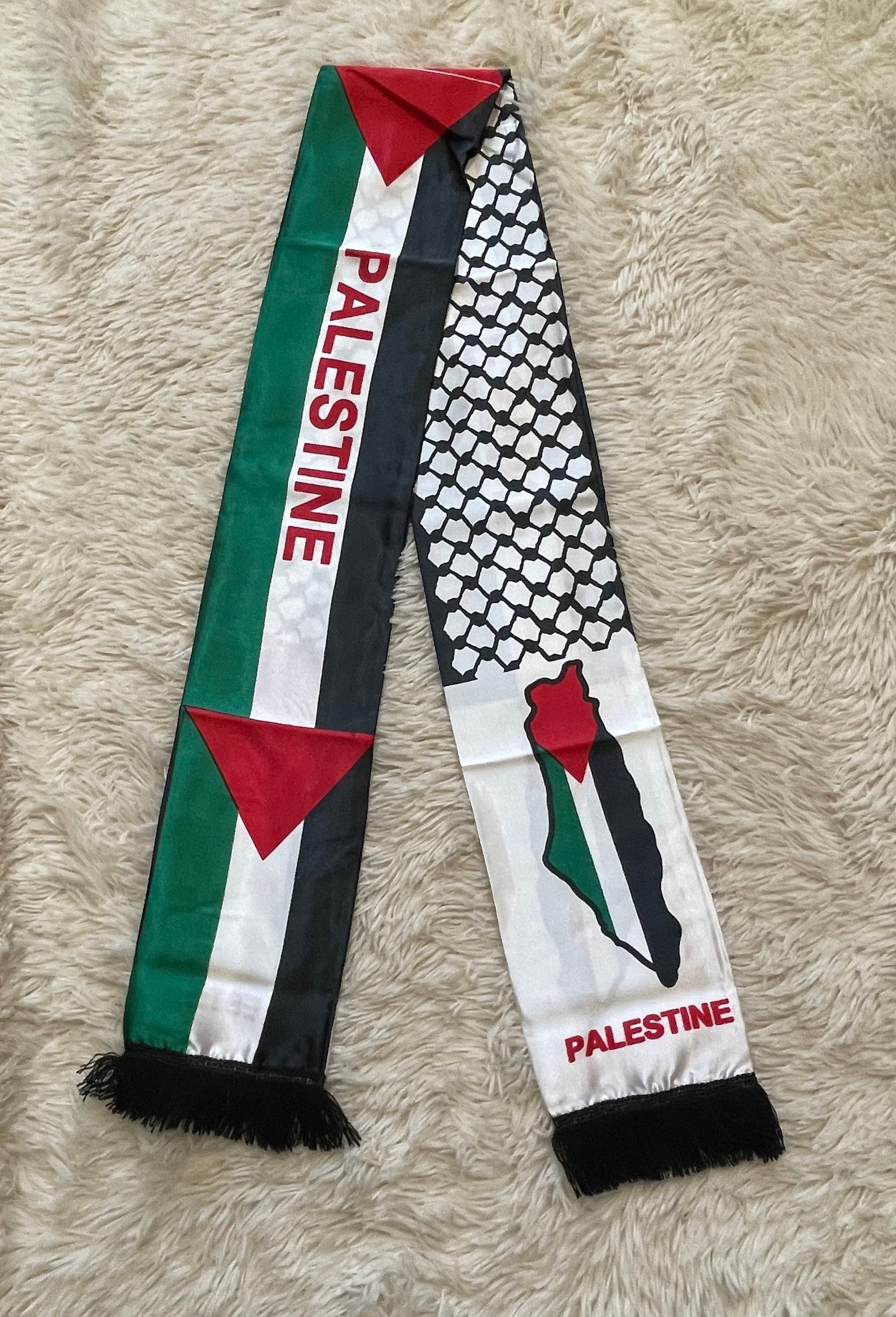Palestine Map Graduation/solidarity Double Sided Satin Sash With Black ...