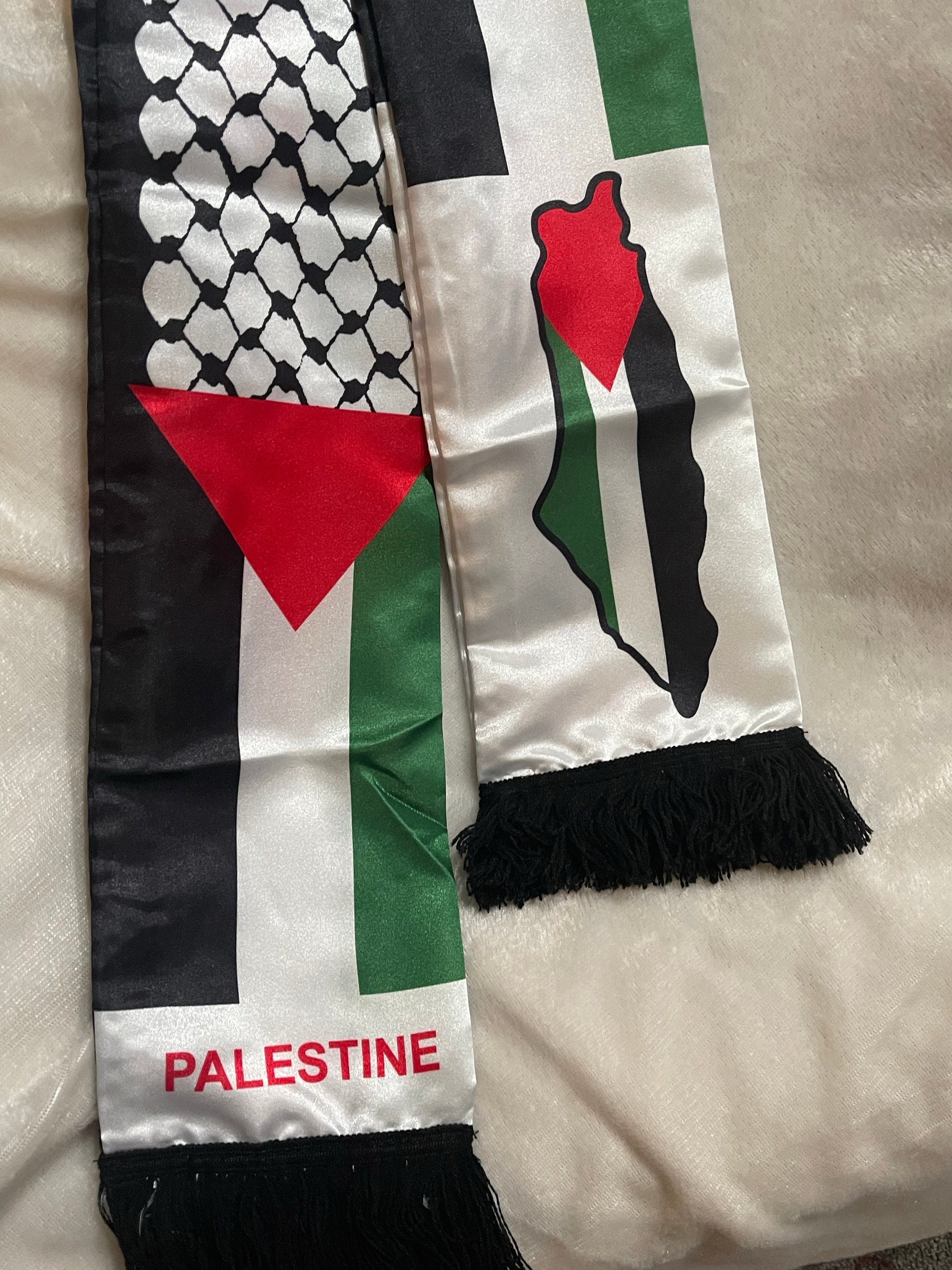 Palestine Map Graduation/solidarity Double Sided Satin Sash With Black ...