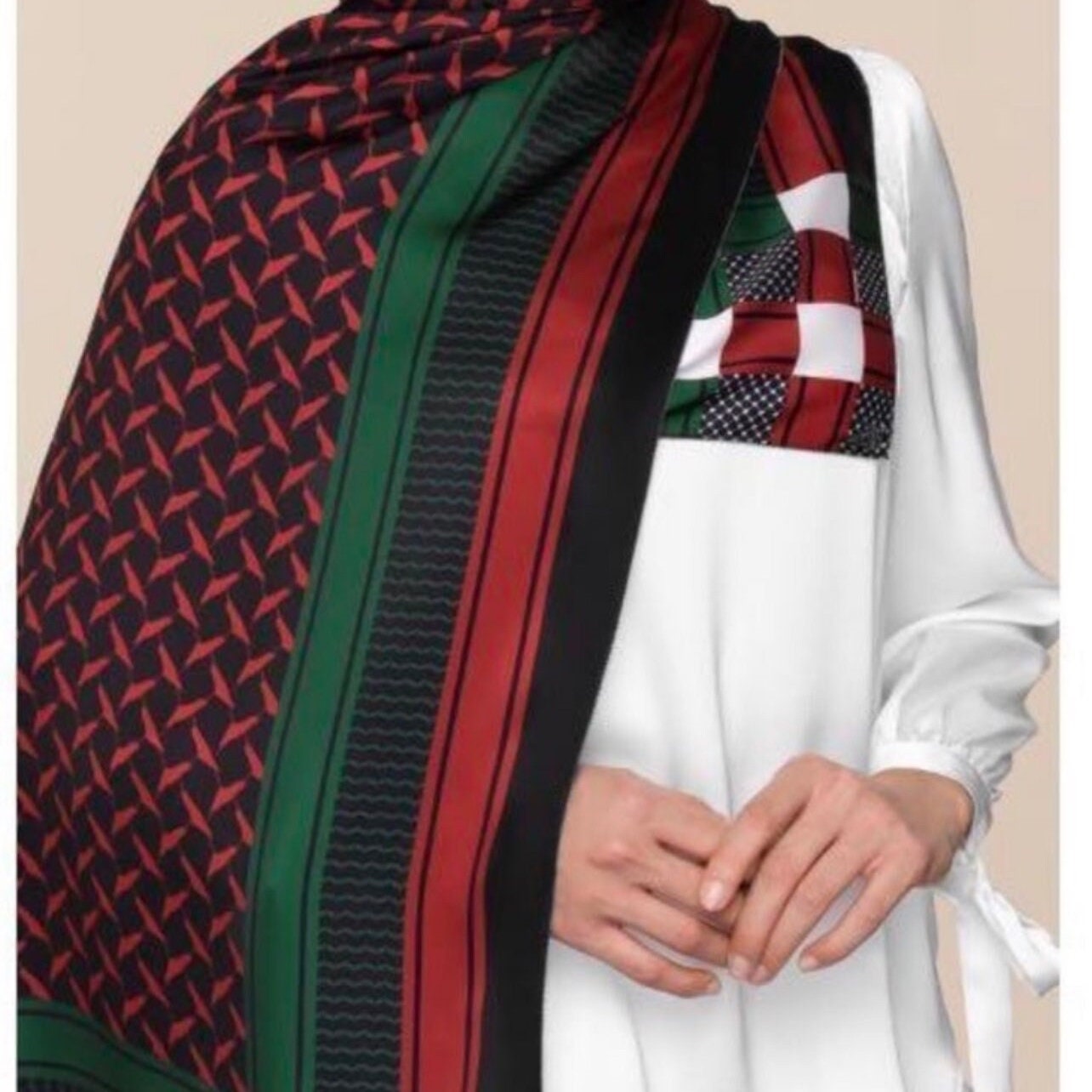 Palestine Keffiyeh Black Palestine Map With freepalestine on the Corner ...