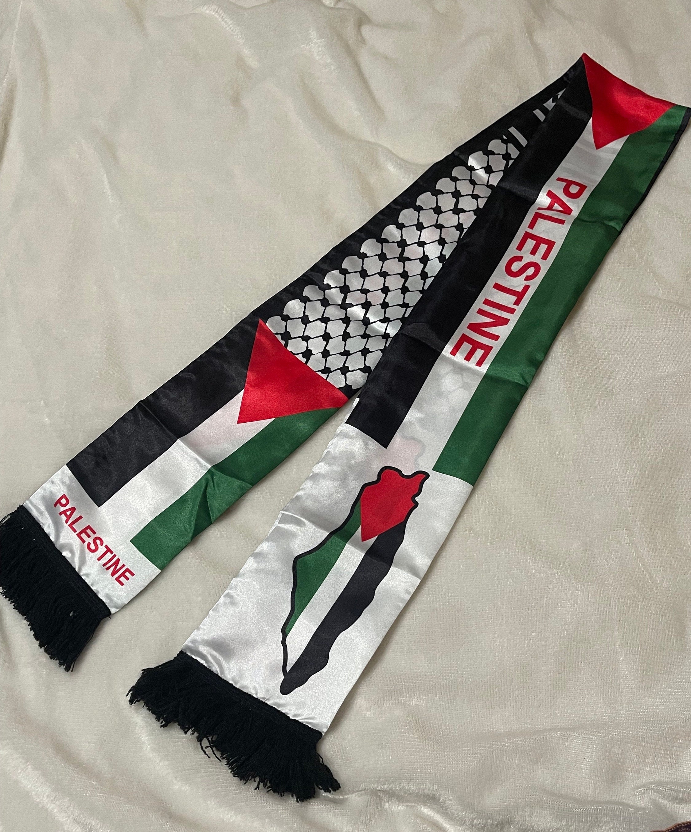 Palestine Map Graduation/solidarity Double Sided Satin Sash With Black ...