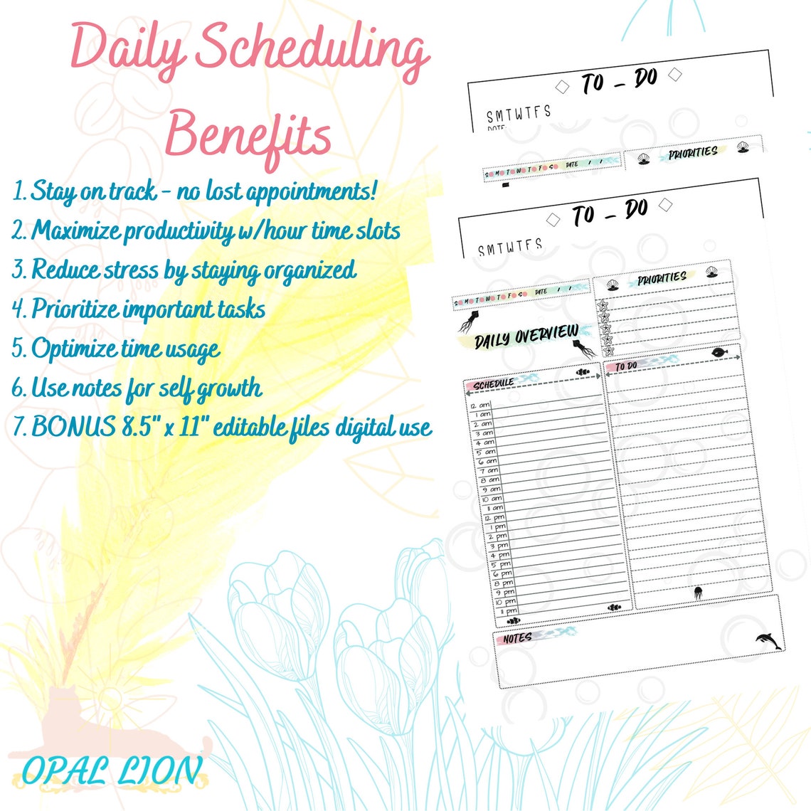 B5 Planner Daily Inserts Printable Hourly Planner Template 24 Hr ...