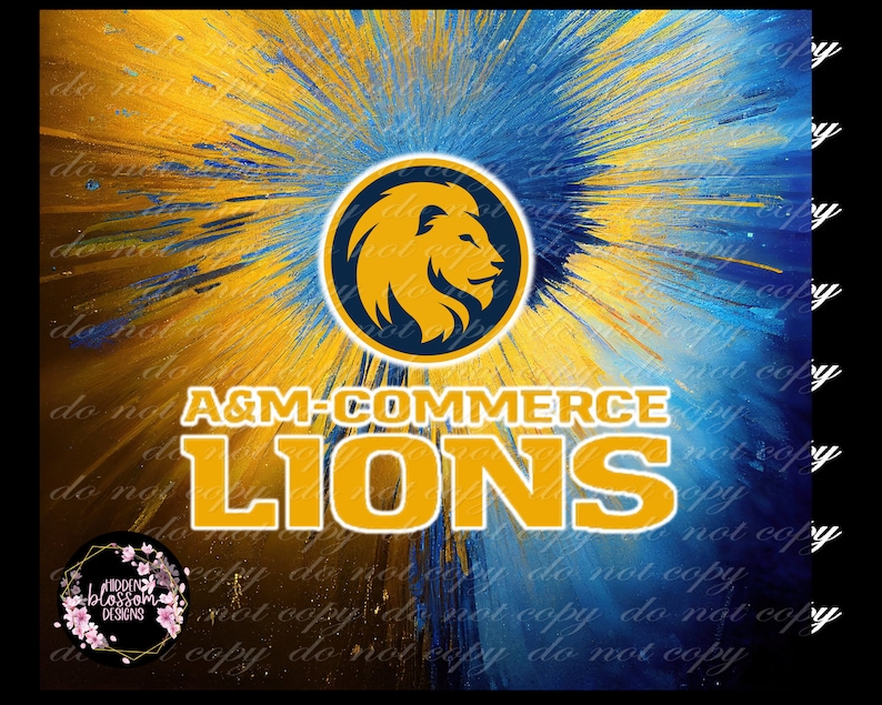 Texas A&M Commerce Lions - 20 Oz Skinny Tumbler Design - Digital File ...