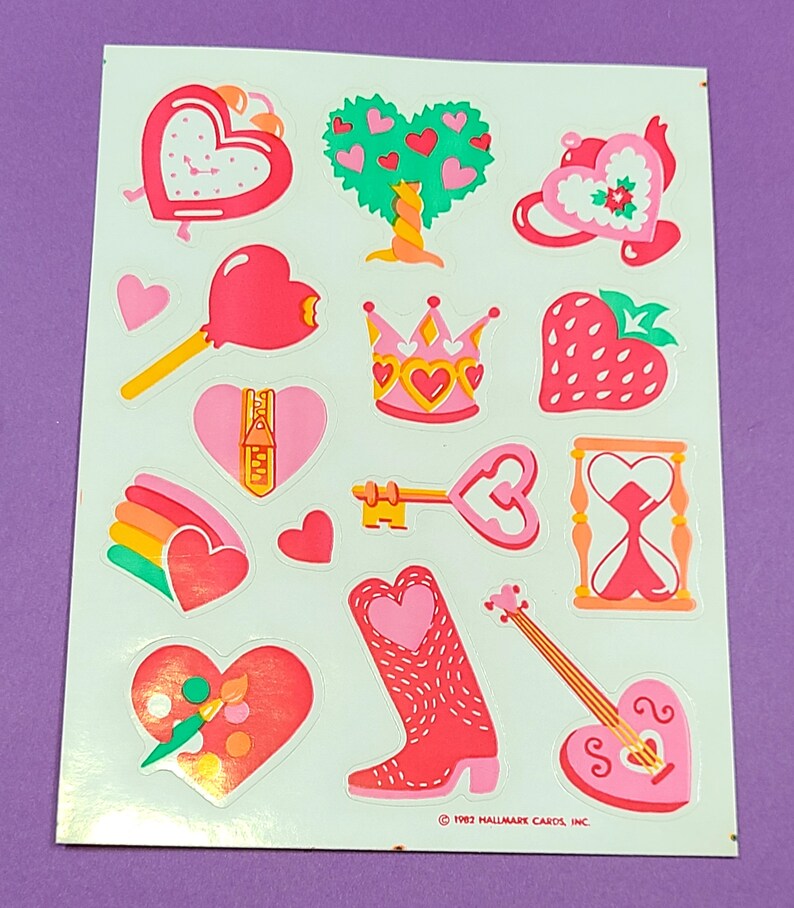 1982 Vintage Hallmark Queen of Hearts Sticker - Etsy