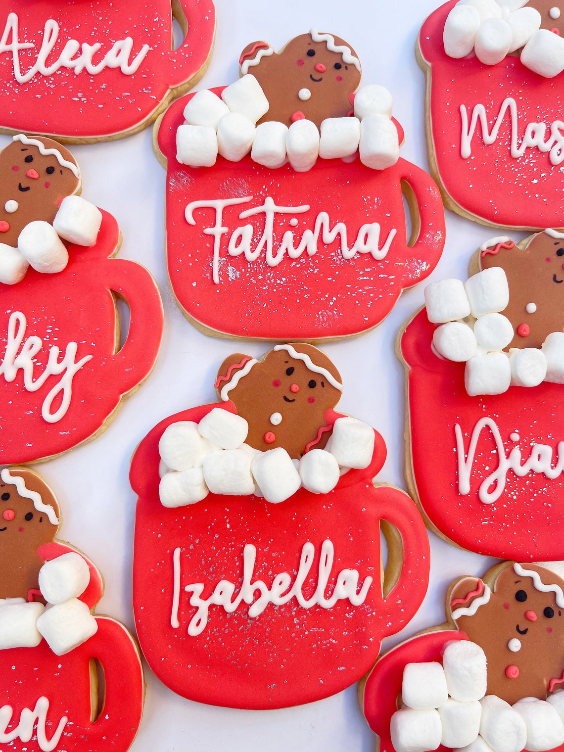 Christmas Cookies! Gingerbread Man in Mug | Place Card Cookies - Etsy