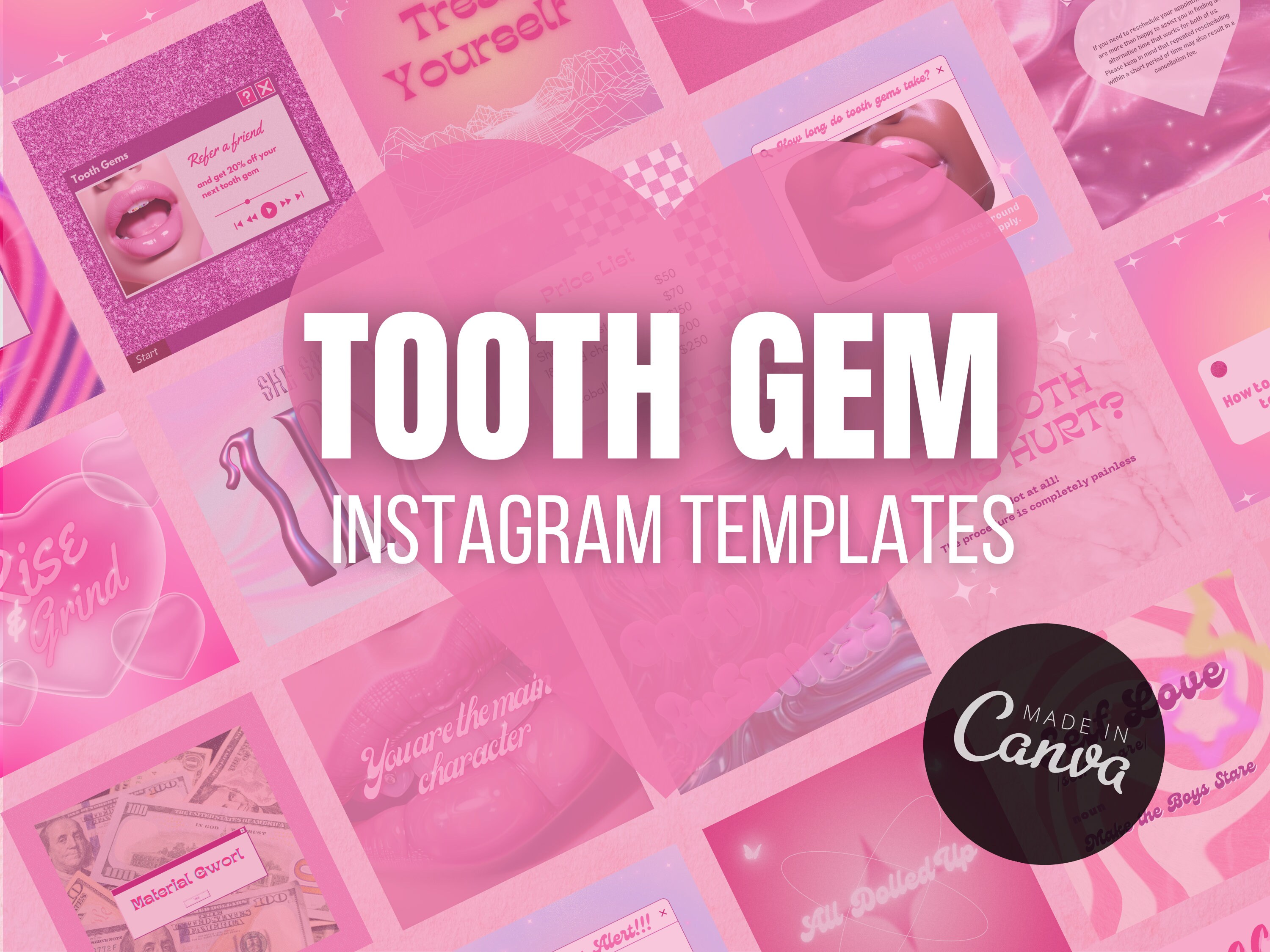 Tooth Gem Instagram Templates - Etsy