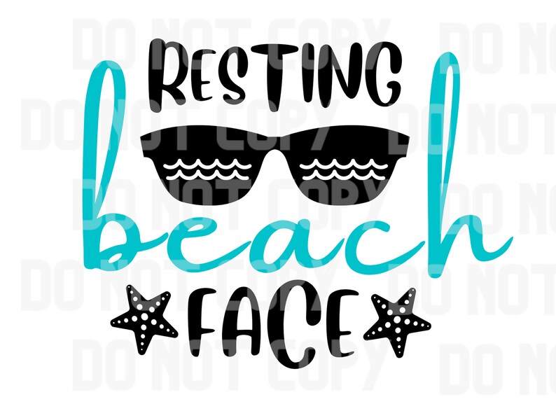 Resting Beach Face SVG for Cricut, Silhouette - Etsy