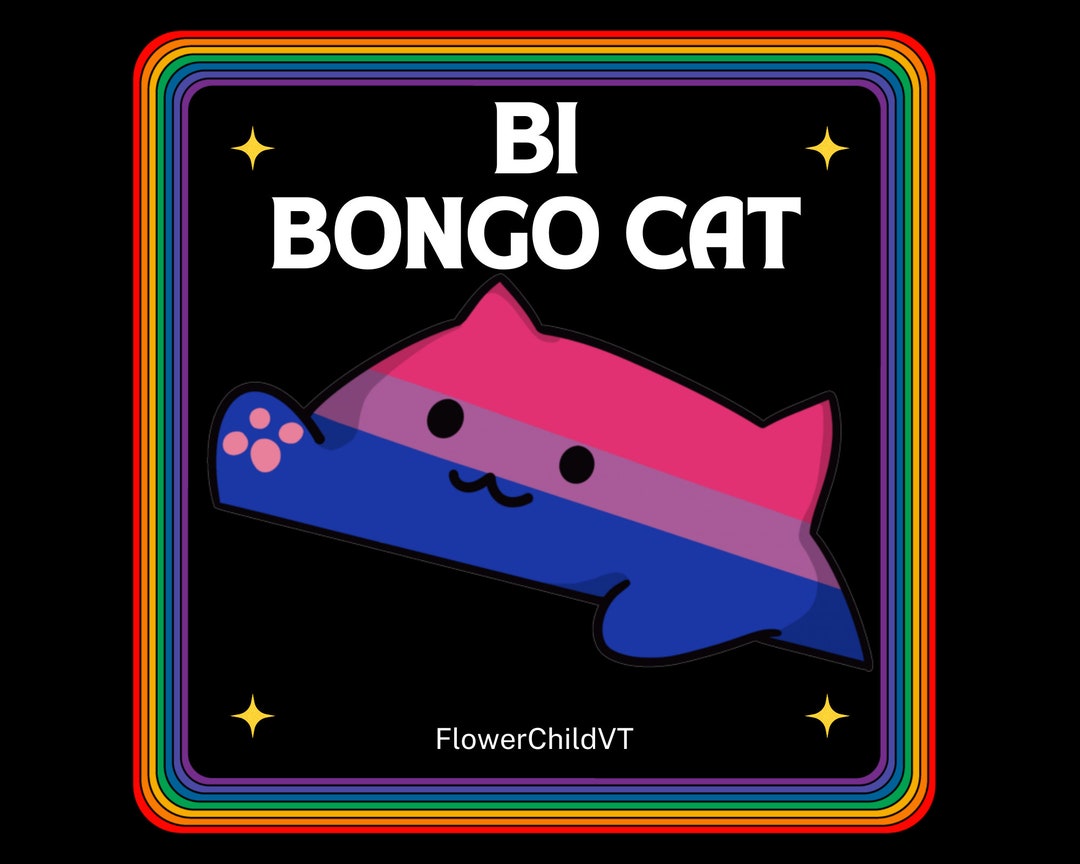 Bisexual Flag Bongo Cat - Twitch | Cute, Chibi, Pride, Cartoon for ...