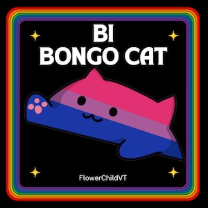 Bisexual Flag Bongo Cat - Twitch | Cute, Chibi, Pride, Cartoon for ...