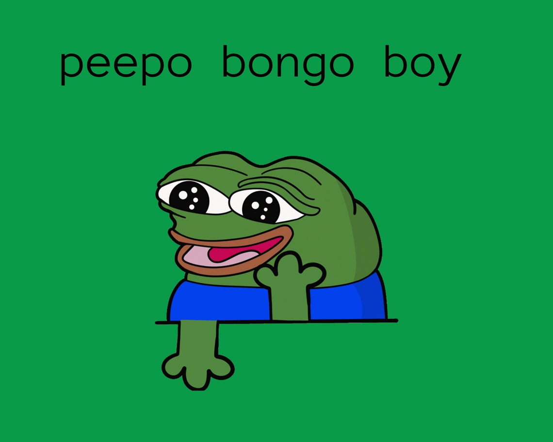 Peepo Bongo Cat Animated Emote - Twitch | Cute, Chibi, Cartoon for Streamers - Etsy