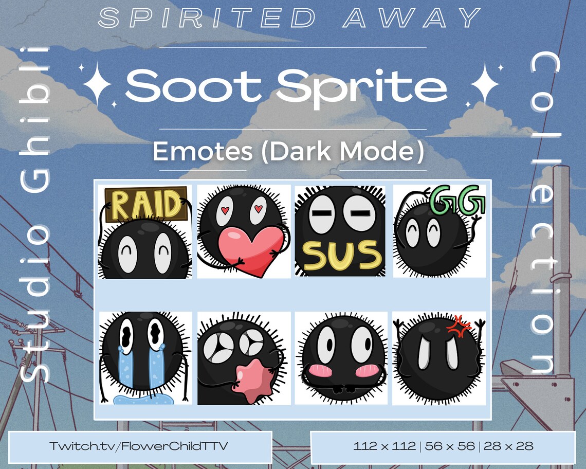Spirited Away Soot Sprite [DARK MODE] Emotes PNG, Studio Ghibli Themed ...