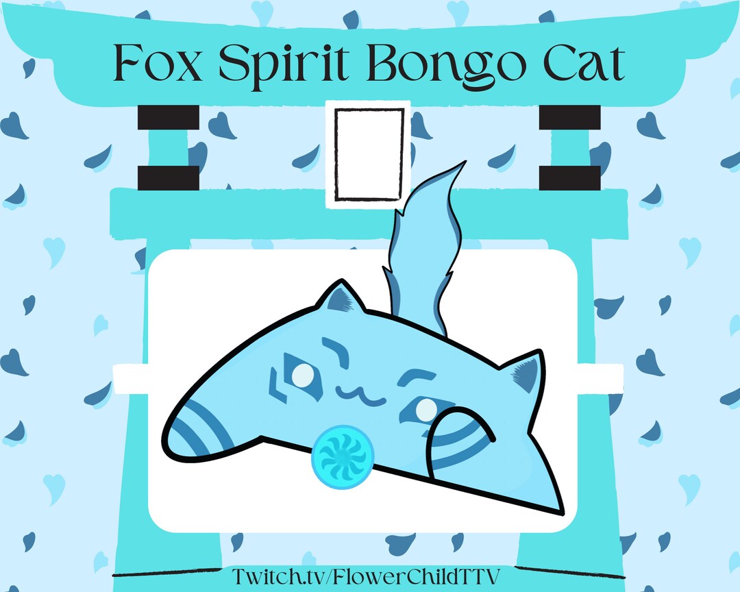 Fox Spirit Bongo Cat Animated Emote - Twitch | Cute, Chibi, Cartoon for ...
