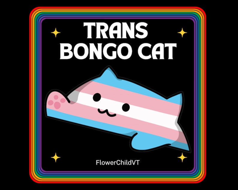 Trans Flag Bongo Cat - Twitch | Cute, Chibi, Pride, Cartoon for ...