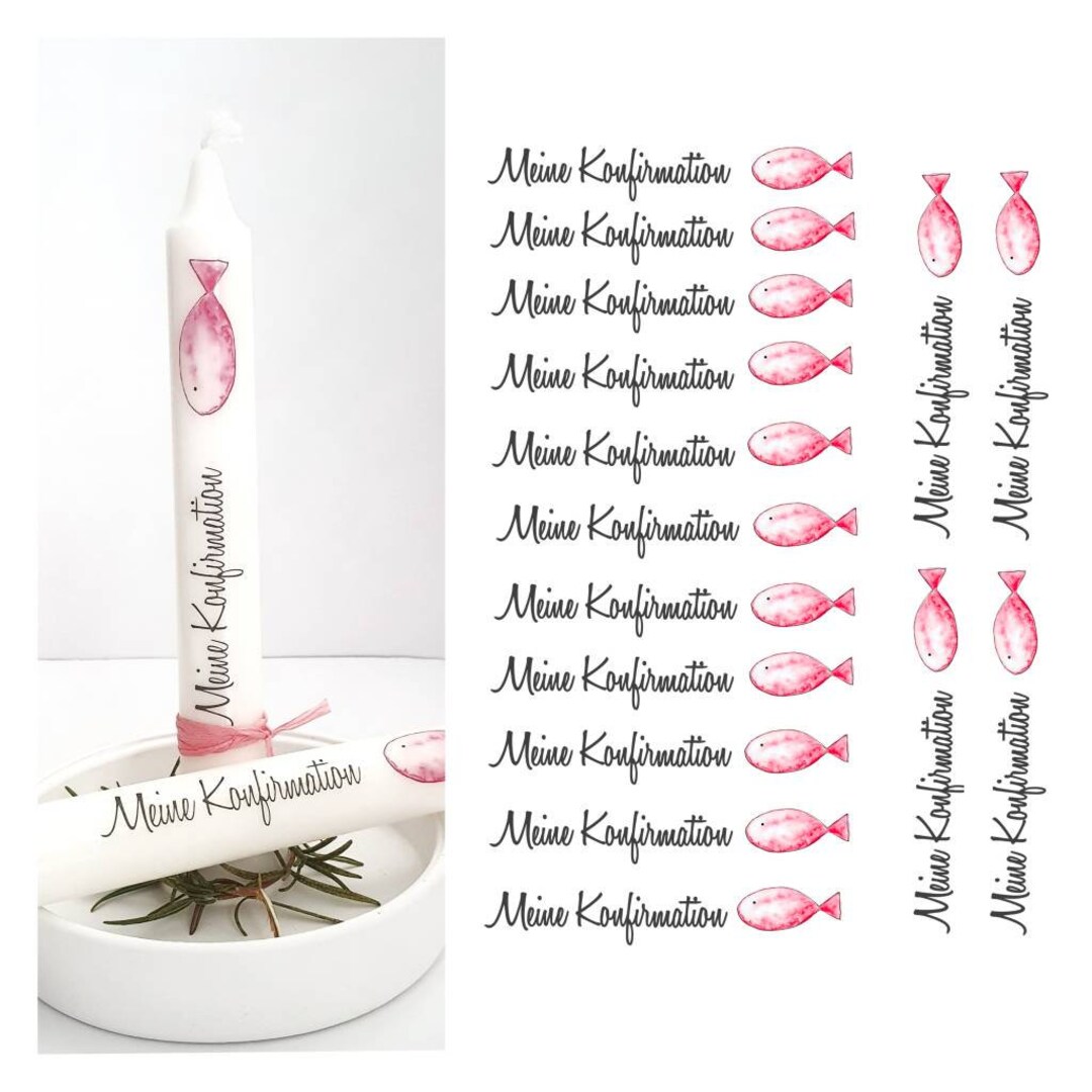 A4 Candle Stickers, Confirmation, Communion, Baptism, Candle Tattoos ...