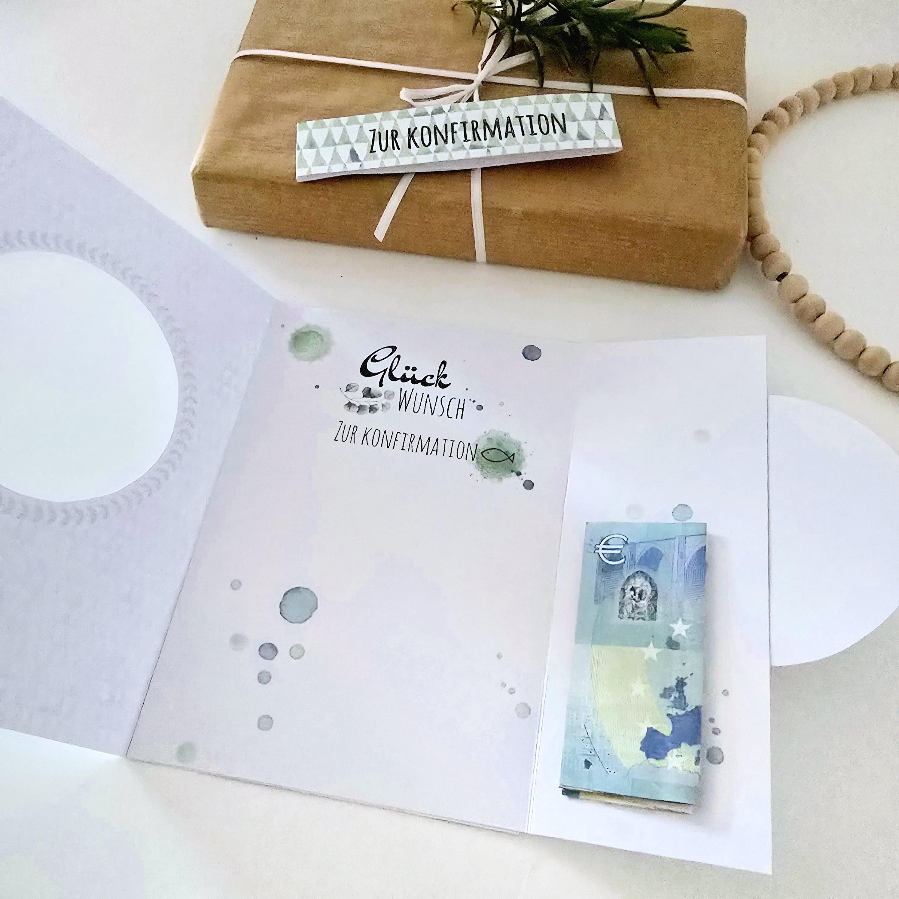DIY Folding Card for Confirmation & Communion – PDF Template With Fish ...