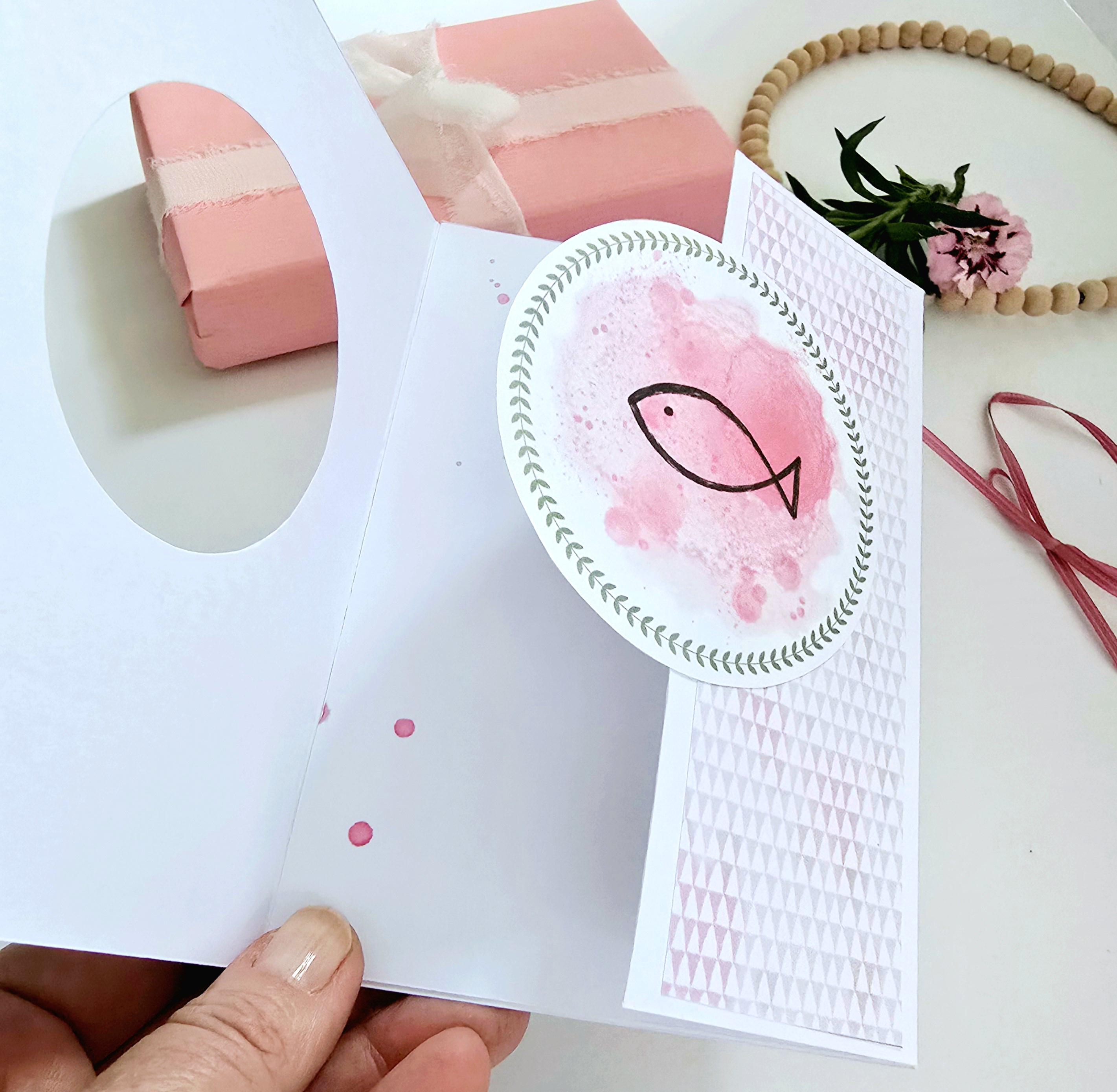 DIY Folding Card for Confirmation & Communion – PDF Template With Fish ...