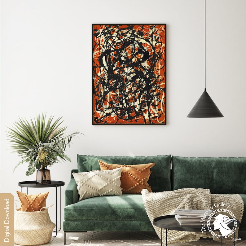 Jackson Pollock Poster Red-black Abstract Art Modern Wall - Etsy