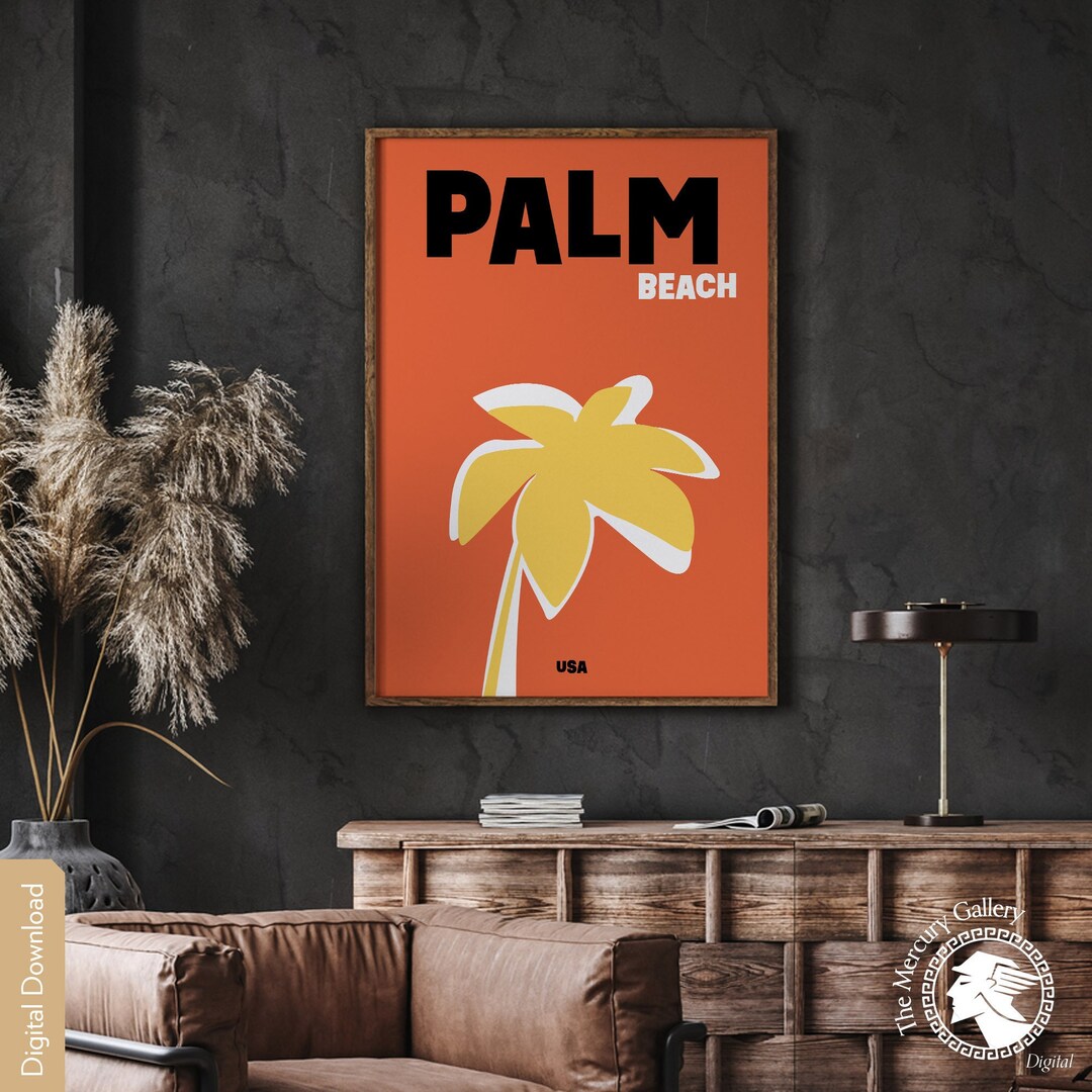 Palm Beach Travel Poster, Retro Wall Art (digital Download) - Etsy