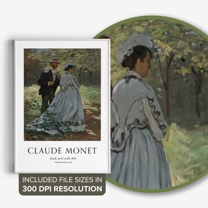 Claude Monet Vintage Poster, Bazille and Camille-1865, Exhibition ...