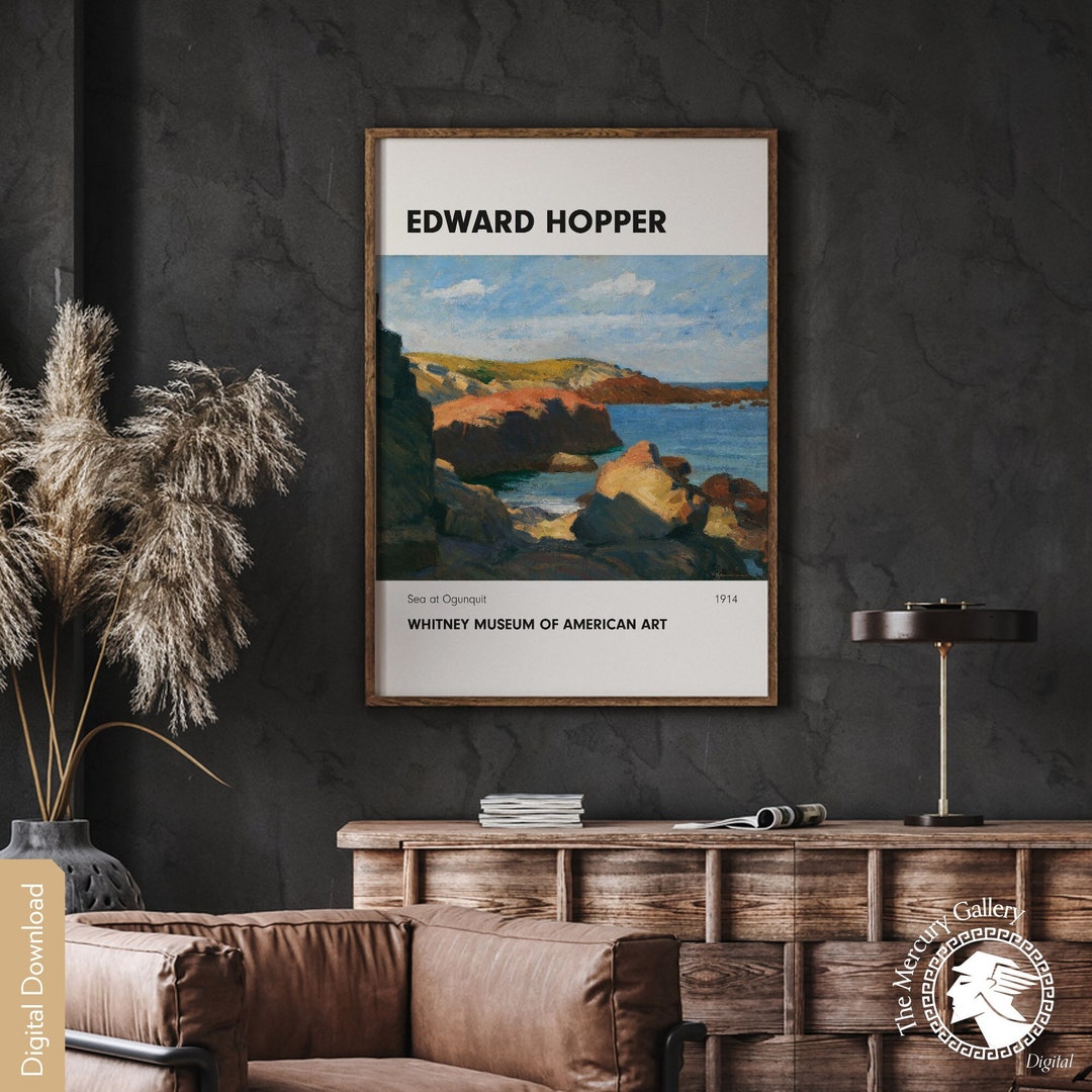 Edward Hopper Poster, Vintage Poster, Sea at Ogunquit - 1914, Whitney ...
