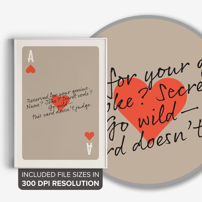 Personalized Ace Card Print, Inspiring Quote, Custom Wall Art (digital ...