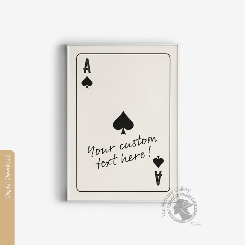 Personalized Ace Card Print, Custom Wall Art (digital Download) - Etsy
