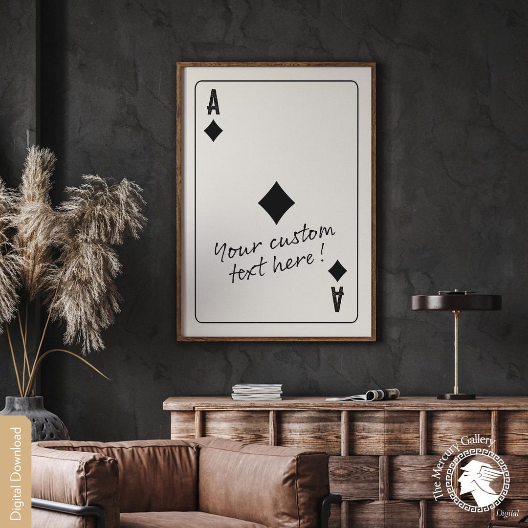 Personalized Ace Card Print, Custom Wall Art (digital Download) - Etsy
