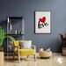 Red Heart Love Print, Minimalist Typography (digital Download) - Etsy
