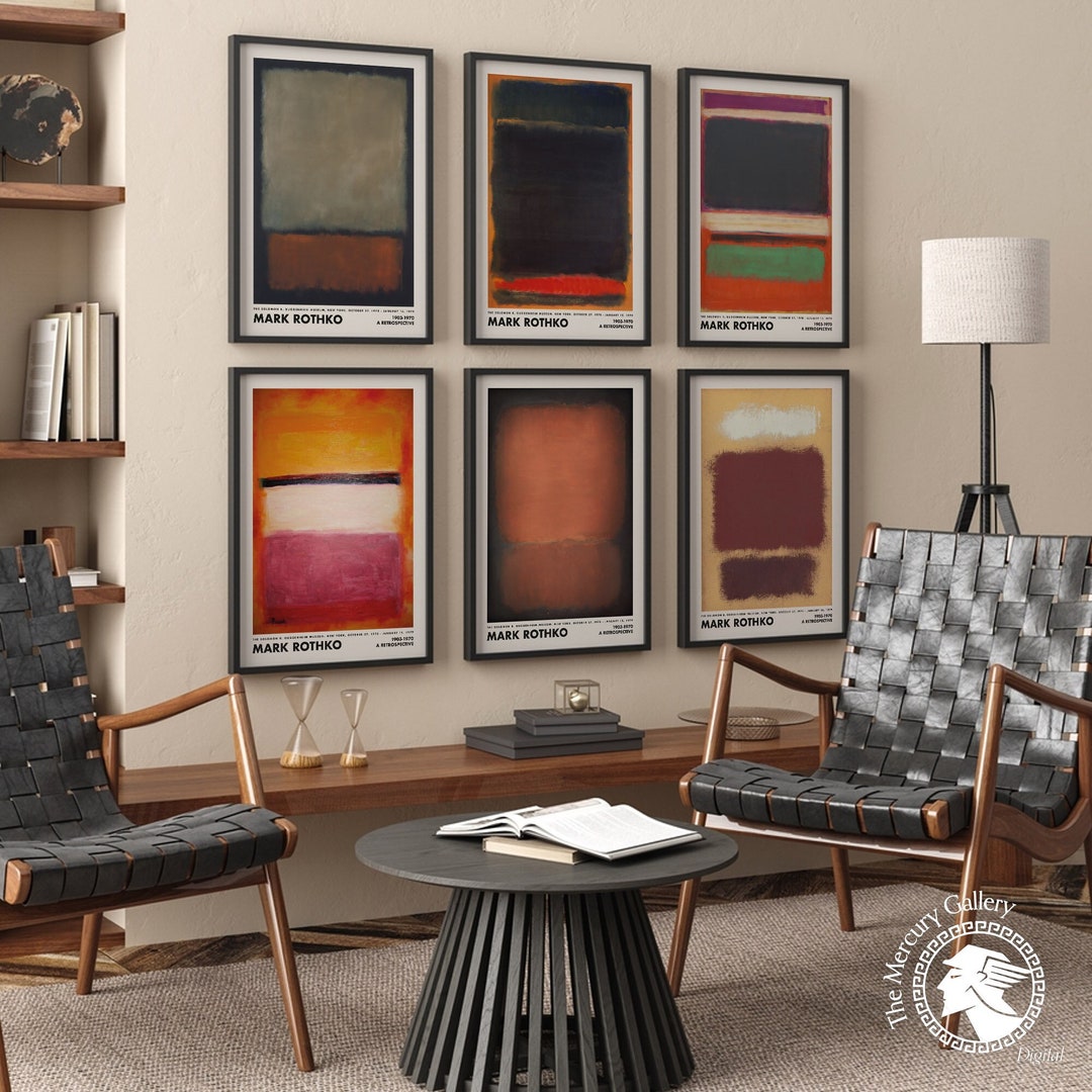 Mark Rothko Poster Set, Set of 6 Prints, Trendy Wall Set, Living Room ...