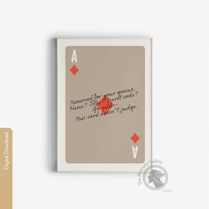 Personalized Ace Card Print, Inspiring Quote, Custom Wall Art (digital ...
