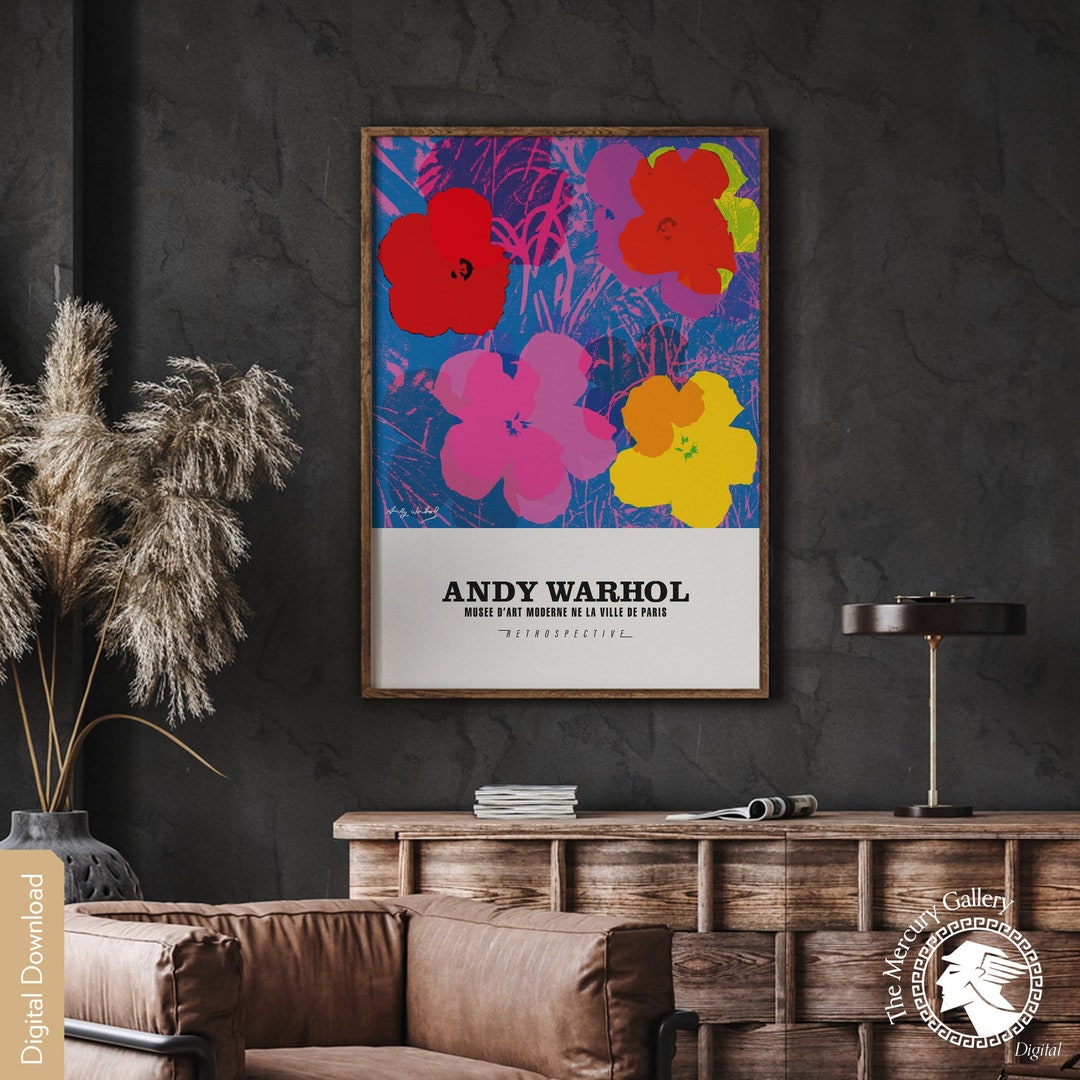 Andy Warhol Flower Exhibition Poster, Andy Warhol Flower Pop Art Print ...