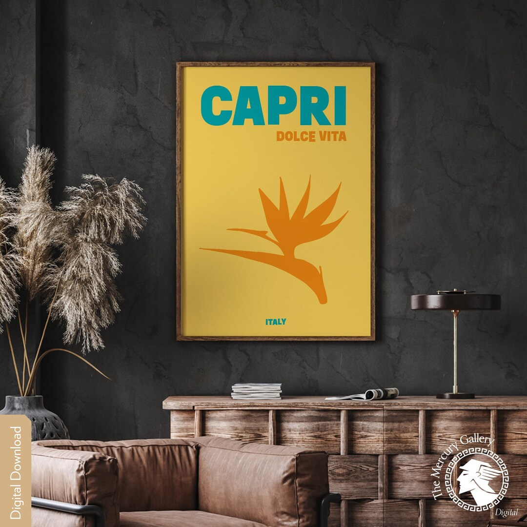 Travel Famous Places Posters, Capri Print, Maximalist Wall Art ...