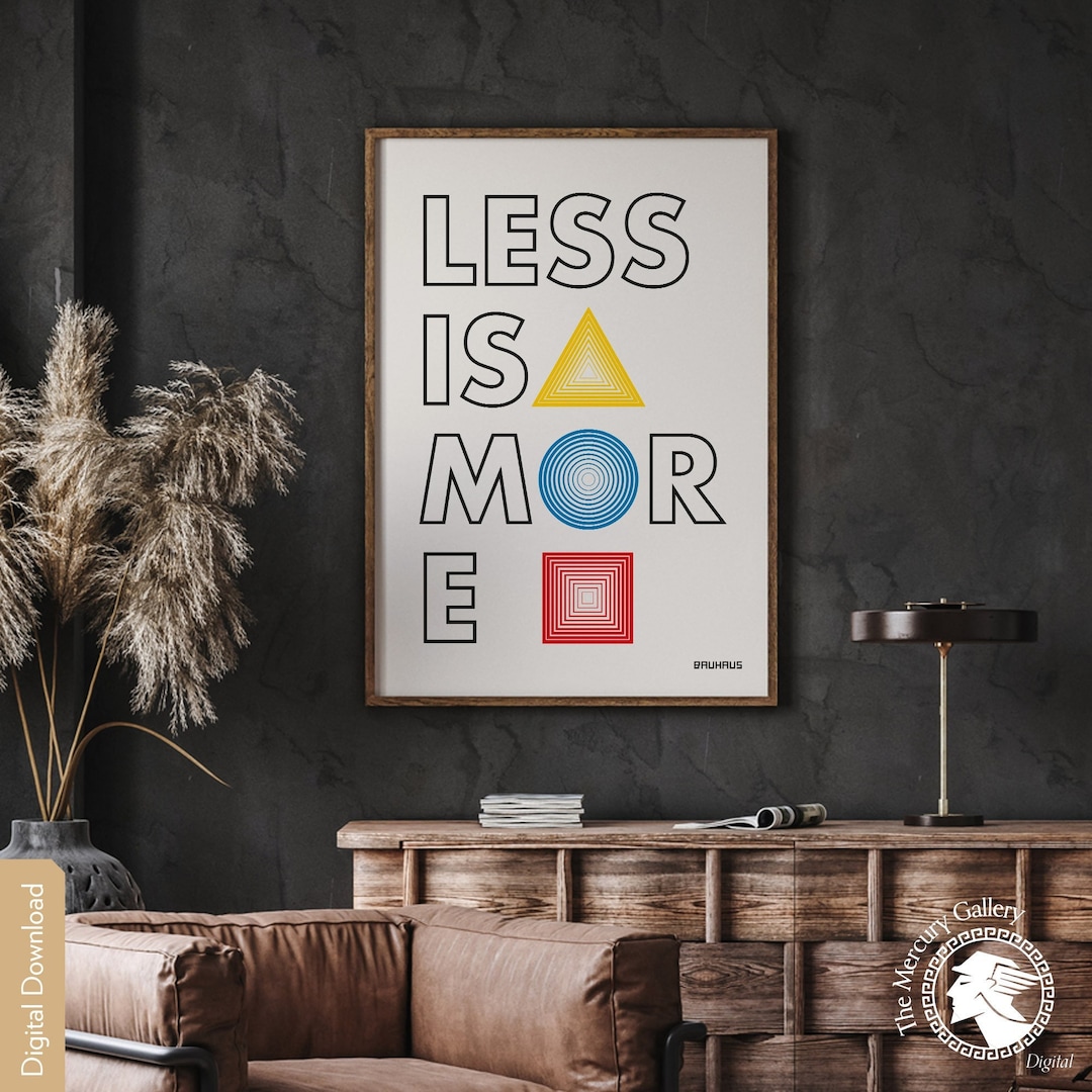 Bauhaus Poster, Less is More, Geometric Shapes Poster, Bauhaus ...