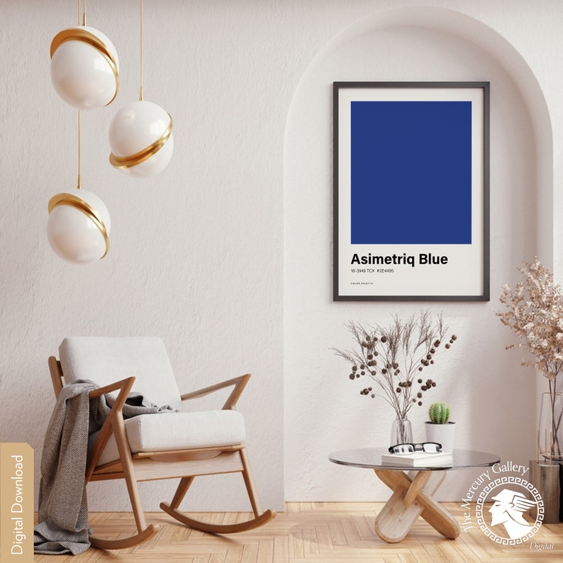 Asimetriq Blue Color Poster Print, Color Art, Pastel Gallery Wall Print ...