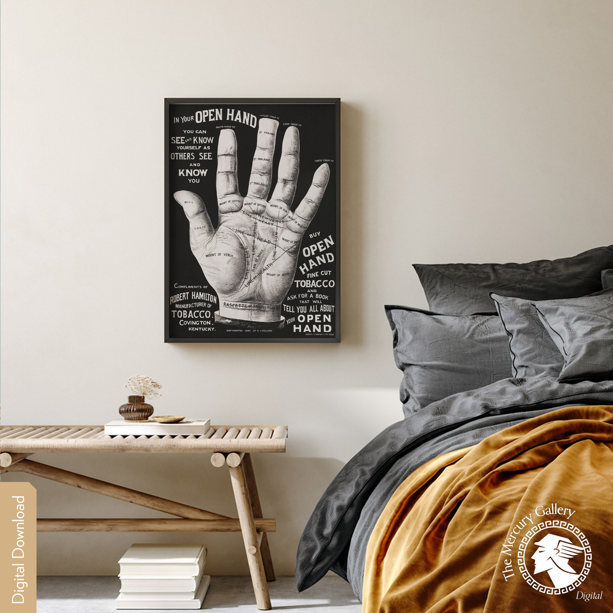 Open Han Poster Vintage Palm Reading Poster 1887 Entryway - Etsy