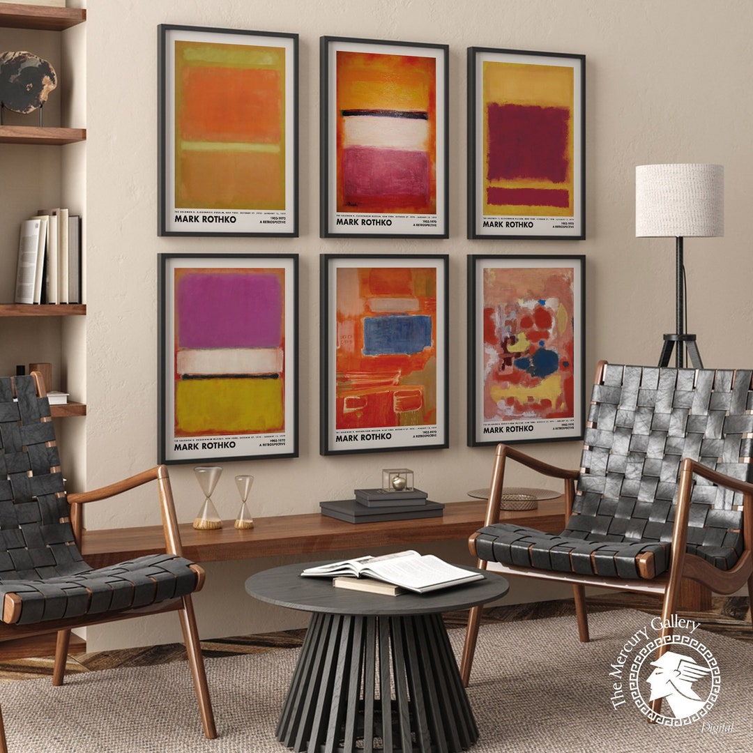 Rothko Exhibition Poster Set of 6, Modern Gallery Wall (digital ...