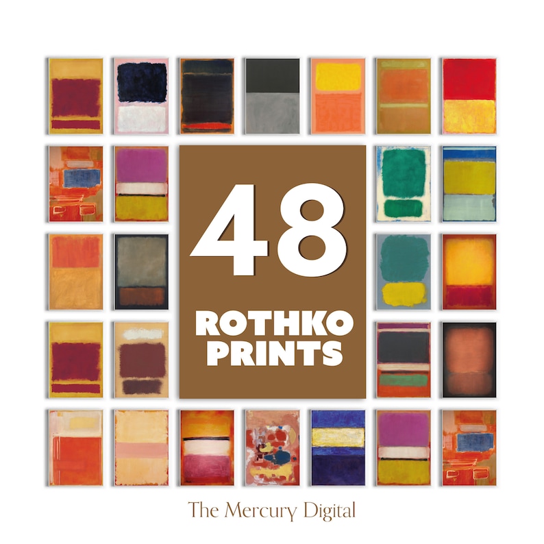 Mark Rothko Set of 48 Wall Art Prints, Mark Rothko Vintage Museum ...
