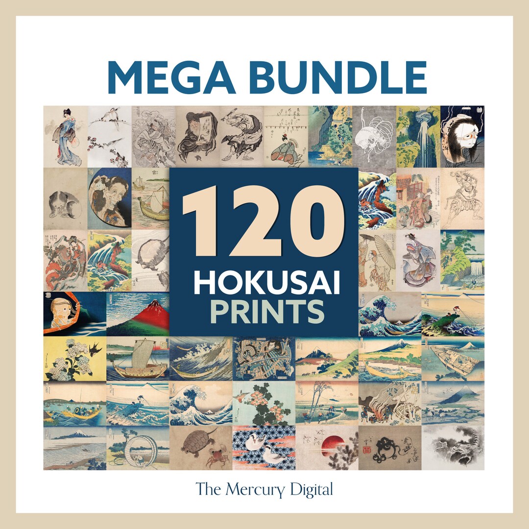Katsushika Hokusai MEGA BUNDLE, Japanese Prints Set of 120, Hokusai ...