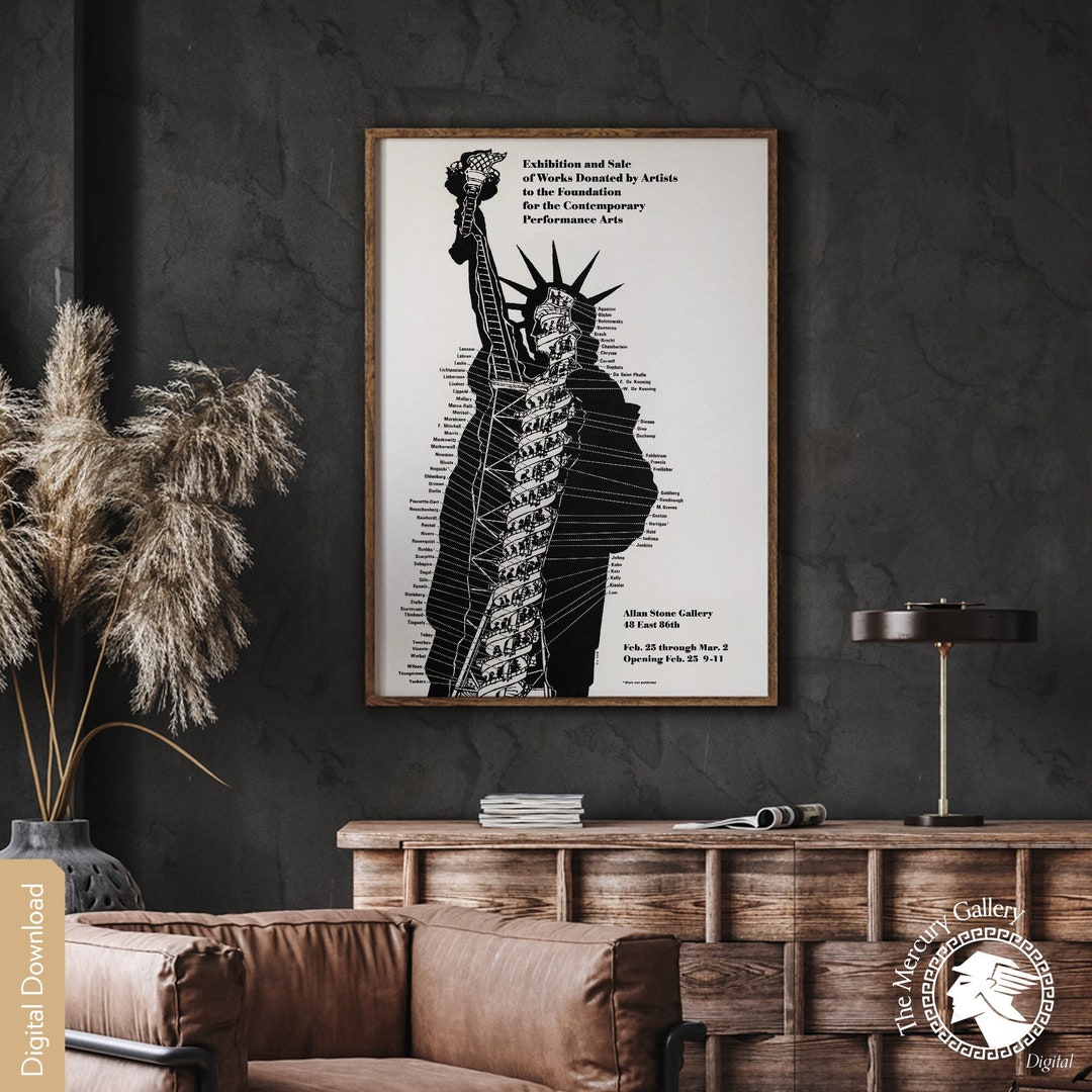 Statue of Liberty Vintage Poster Print, Minimalist New York Print ...