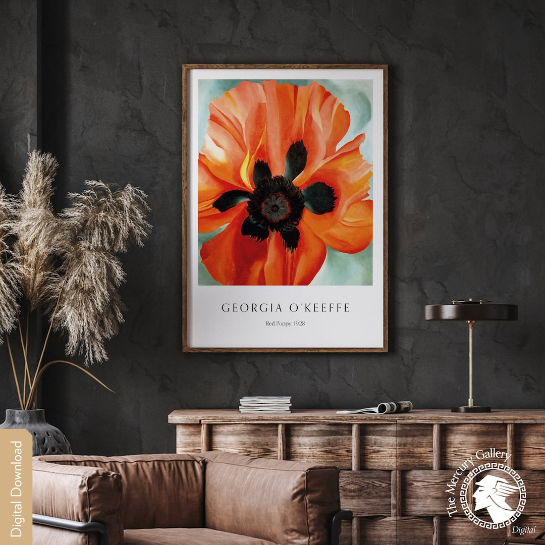 Georgia O’keeffe Flower Poster, Red Poppy - 1928, Flower Abstraction ...