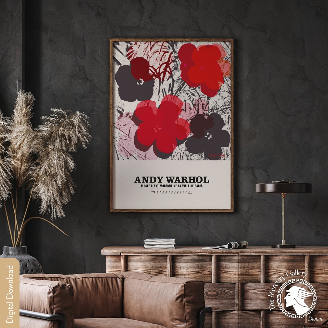 Andy Warhol Vintage Exhibition Poster, Warhol Flowers Print, Andy ...