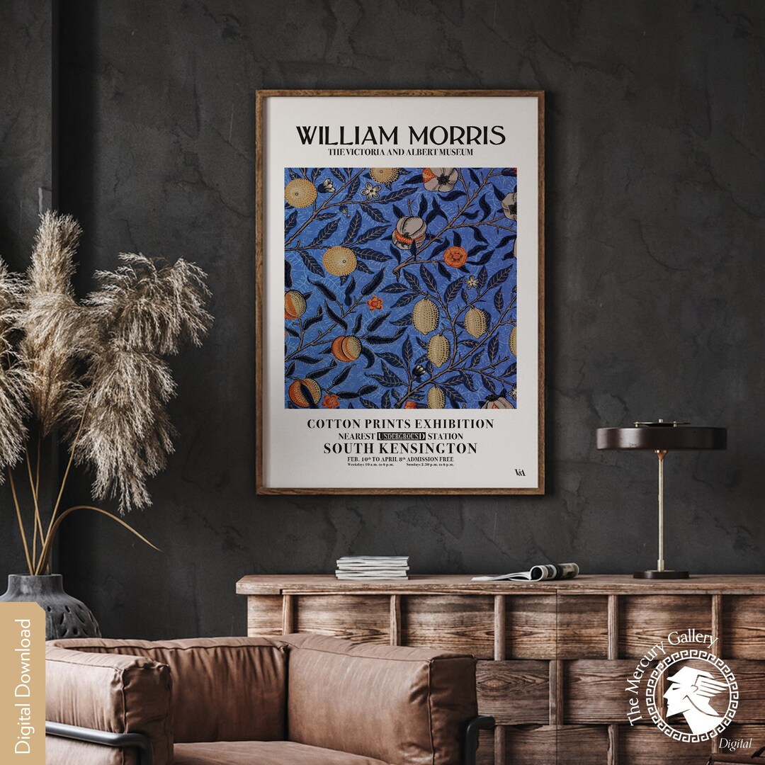 William Morris Lemon Print, Morris Flower Pattern, Art Nouveau, Modern ...