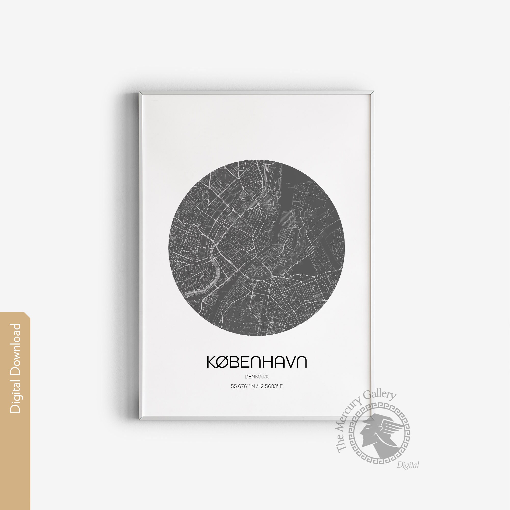 Kobenhavn Map Prints World City Map Map Poster Beedroom - Etsy
